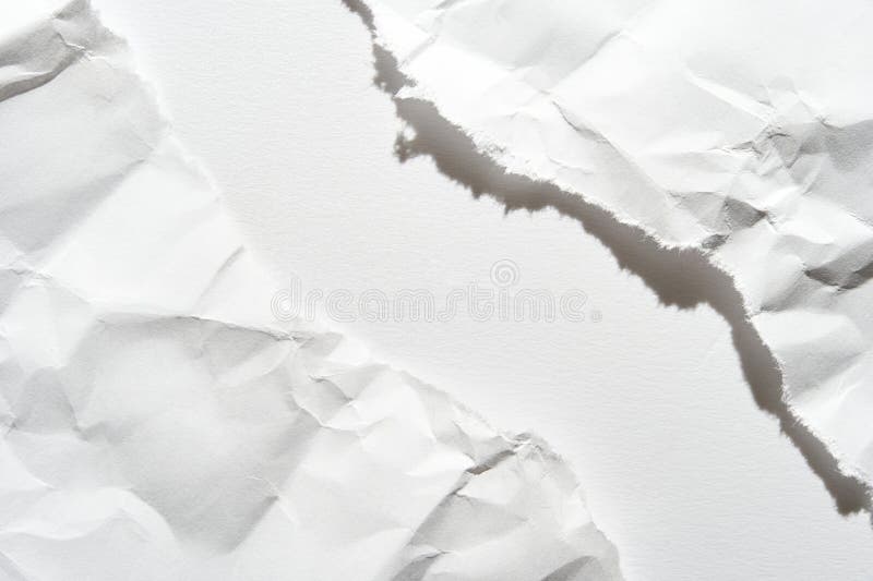 Close-up of Torn White Paper with Rough Edges and Textured Surface ...