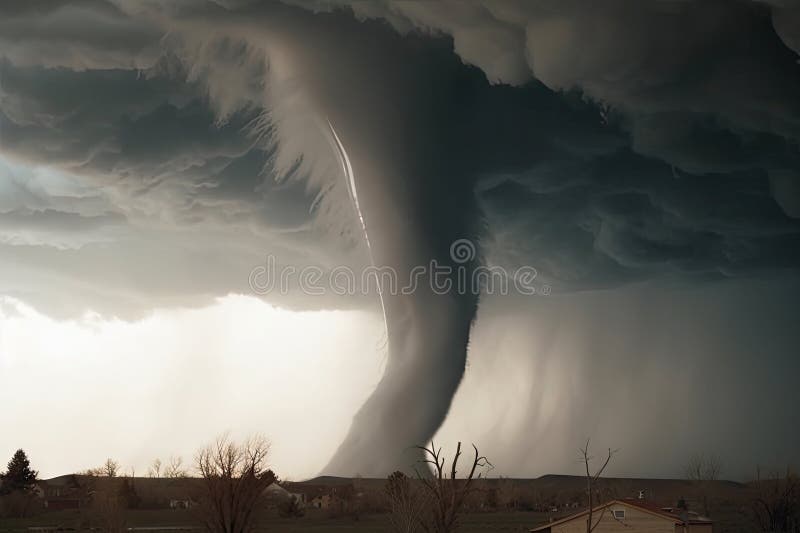 Close-up of Tornado, with Debris Flying and Wind Howling Stock ...