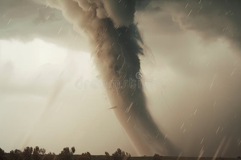 Close-up of Tornado, with Debris Flying and Wind Roaring Stock ...