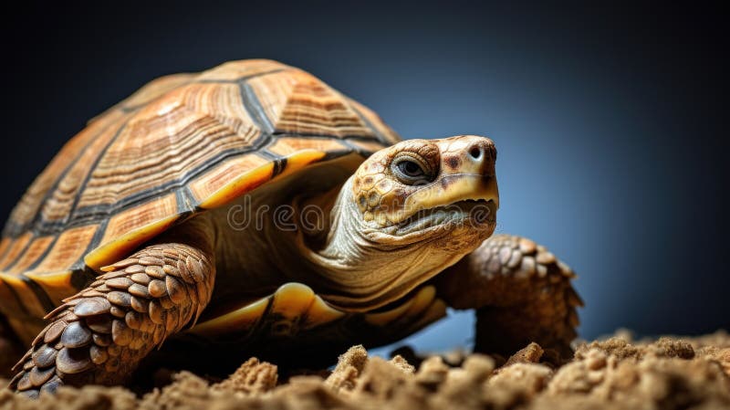 A Close Up of a Tortoise on the Ground, AI Stock Photo - Image of ...