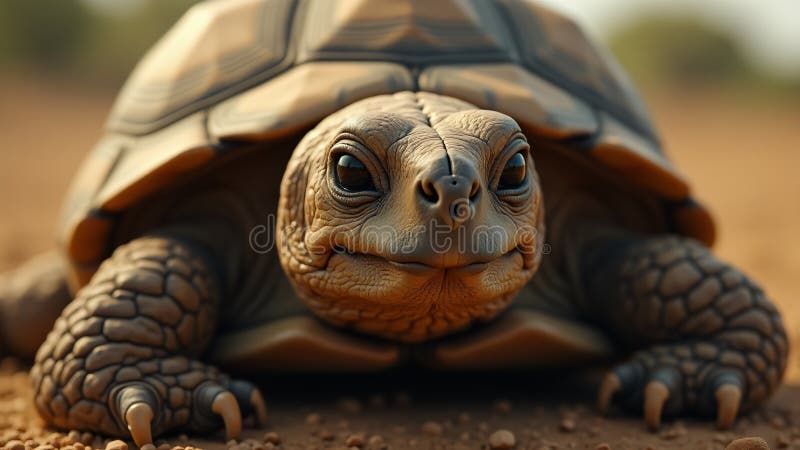 A Close-up of a Tortoise S Face Stock Illustration - Illustration of ...