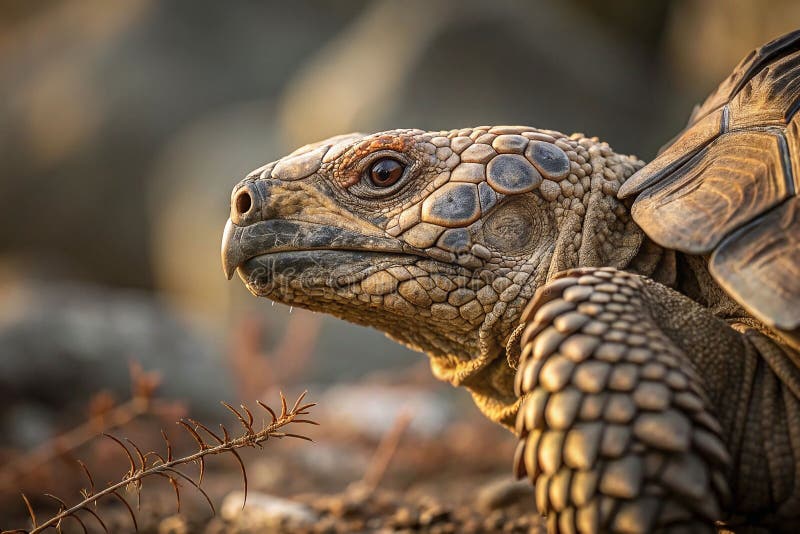 Close-up of a Tortoise S Head and Neck, Showcasing Its Textured Shell ...
