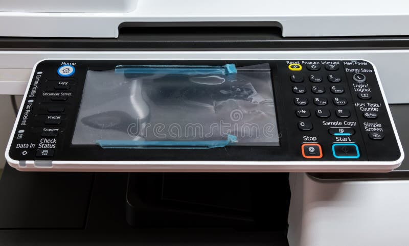 Close-up of the Touch Screen and the Number Pad on the Control Panel ...