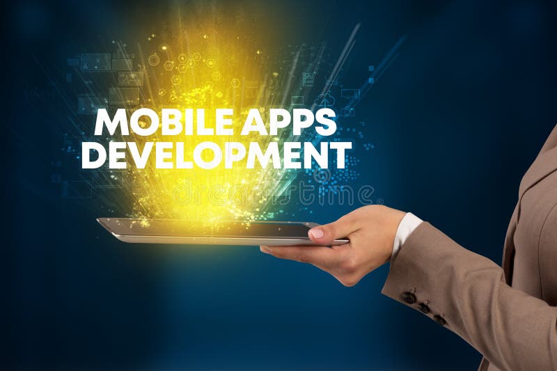 Close-up of a Touchscreen with Inscription Stock Image - Image of ...