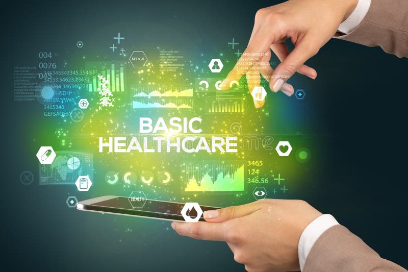 Close-up of a Touchscreen with Medical Inscription Stock Image - Image ...