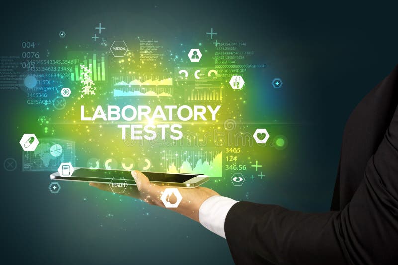 Close-up of a Touchscreen with Medical Inscription Stock Image - Image ...