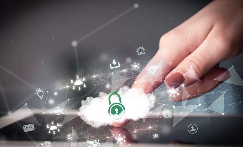 Close-up of a Touchscreen with Technology Icons Stock Image - Image of ...