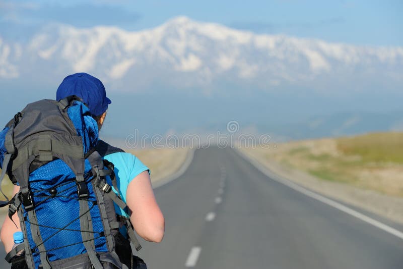 Close-up of a Tourist Photographed from the Back. Stock Image - Image ...