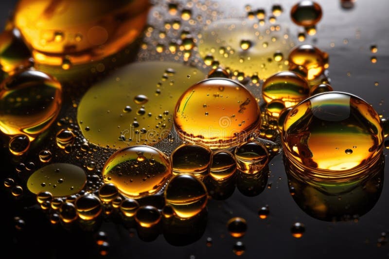 Close-up of Toxic Spill, with Droplets and Bubbles Visible Stock ...