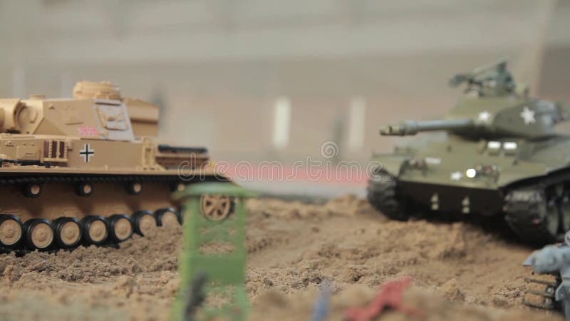 Close-up of Toy Tanks Go and Shoot Stock Footage - Video of military ...