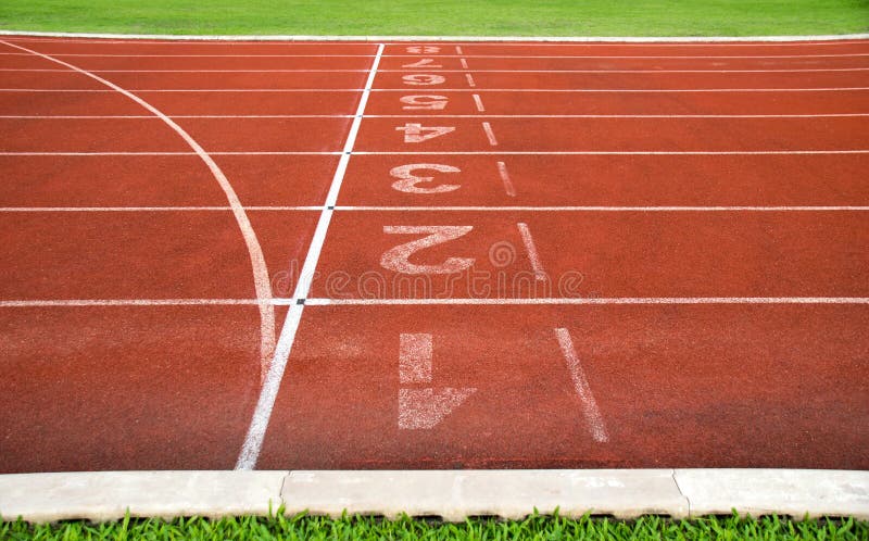 Close Up Athletics Track in Sport Stadium for Texture and Background ...