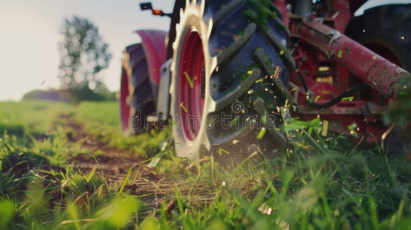 Close Up of a Tractor on a Field, Perfect for Agricultural Concepts ...