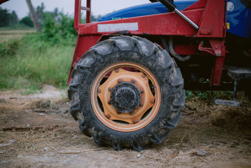 Close Up of Tractor Tyre and Rim Stock Photo - Image of machinery ...