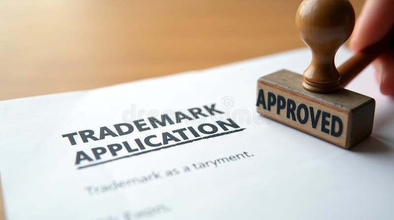 Trademark Application Approved with Rubber Stamp and Document Stock ...