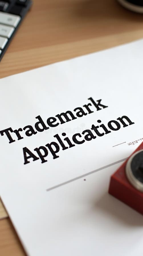 Trademark Application Document with Approved Rubber Stamp on Desk Stock ...