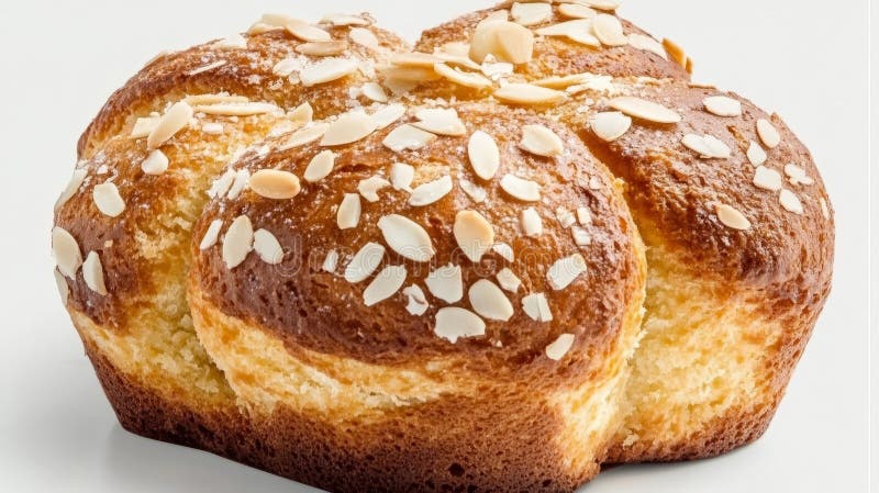Close-up of a Traditional Almond Easter Bread Topped with Powdered ...