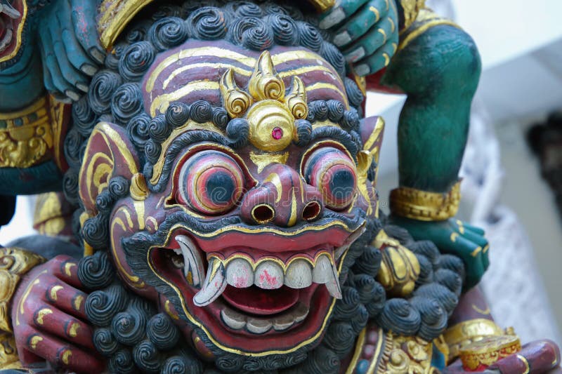 Close Up of a Traditional Balinese God Statue Stock Photo - Image of ...