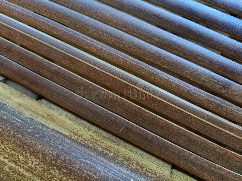 Close-up of Traditional Bamboo Bench Texture Stock Image - Image of ...