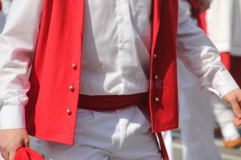 Close-up of Traditional Basque Folk Dance Group Clothing Stock Image ...