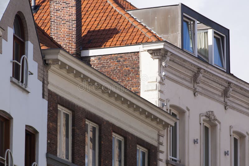 Close Up Traditional Brickwork Architecture Bruges, Belgium Stock Image ...