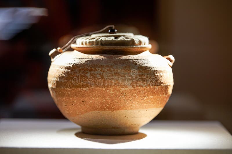 Close-up of a Traditional Chinese Clay Pot Stock Image - Image of wood ...