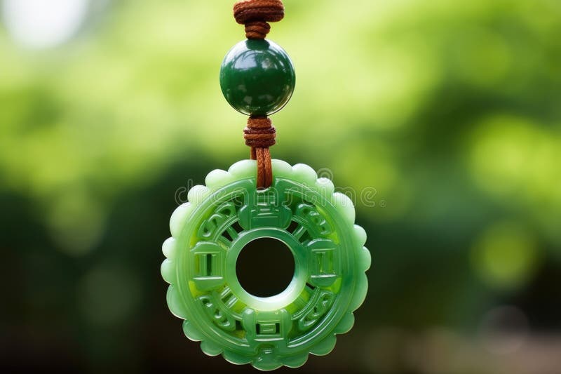 Close-up of a Traditional Chinese Jade Pendant Stock Photo - Image of ...