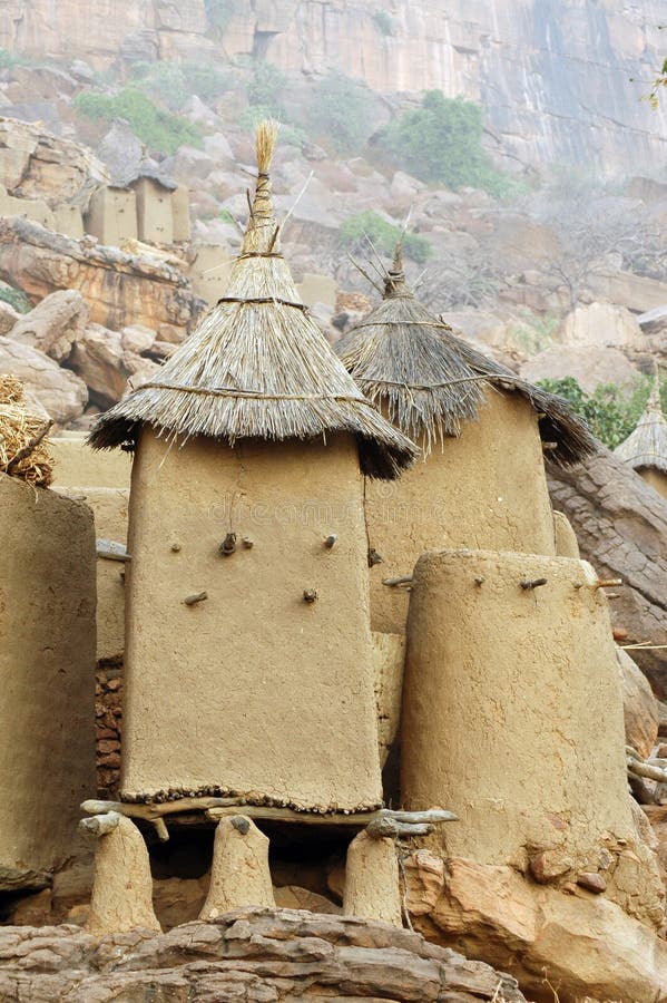 Close Up of Traditional Dogon Village Stock Image - Image of conical ...