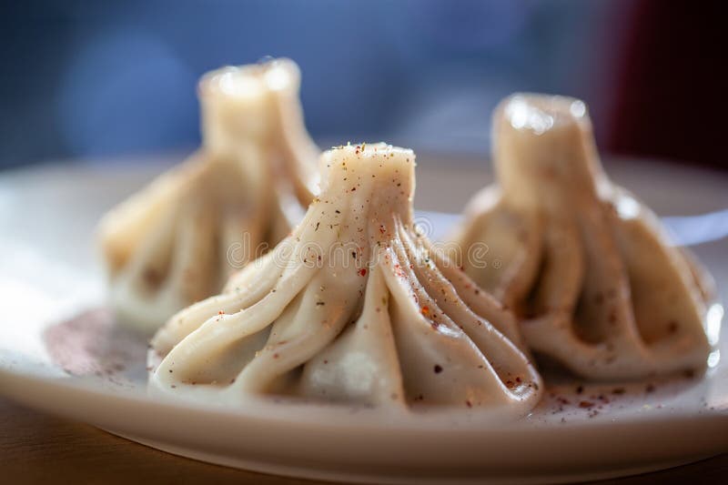 Close Up of Traditional Dumplings on Plate Stock Image - Image of ...