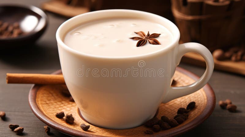 Close-up of Traditional Milk Tea in a Bright Ceramic Cup Stock ...