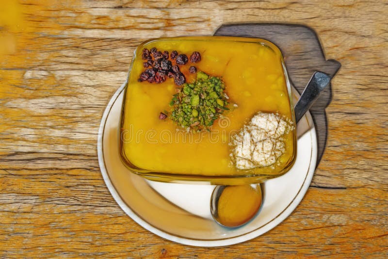 Close Up Traditional Turkish Dessert Zerde. Stock Photo - Image of ...