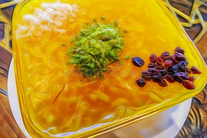 Close Up Traditional Turkish Dessert Zerde Stock Image - Image of ...