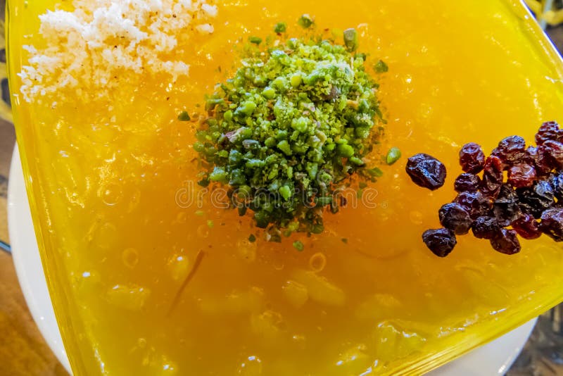 Close Up Traditional Turkish Dessert Zerde Stock Photo - Image of ...