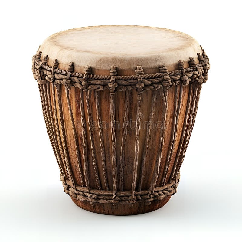 Closeup of a Traditional Wooden Drum Stock Illustration - Illustration ...