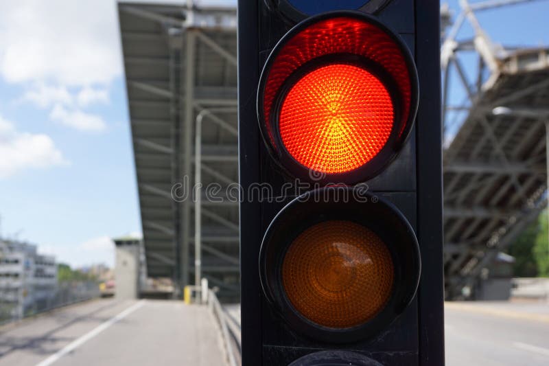 A Close Up of a Traffic Light Stock Photo - Image of tints, warning ...