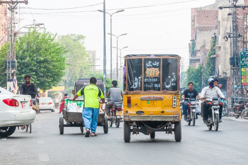 Close Up of Traffic Scene from Lahore, Pakistan Editorial Photography ...