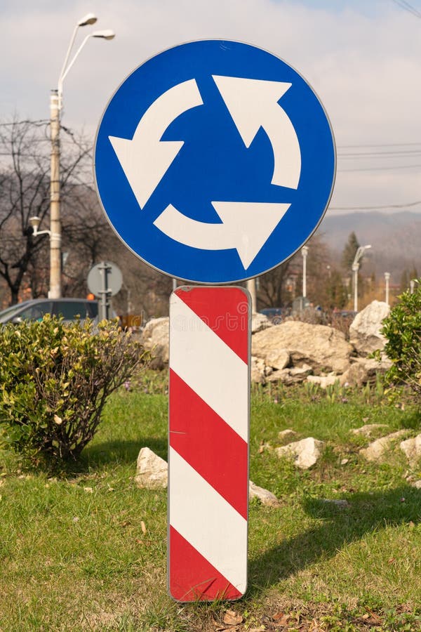 Close-up of Traffic Sign for Intersection Stock Photo - Image of aware ...