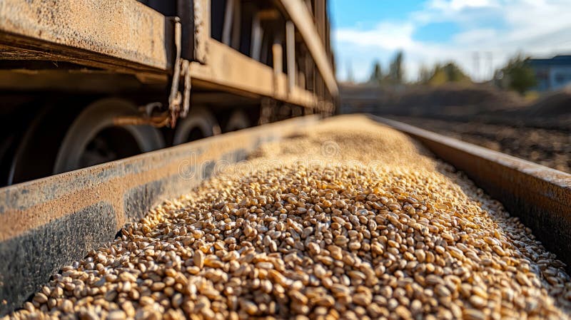 Close-up of a Trailer for Transporting Grain for Loading Bulk Cargo ...