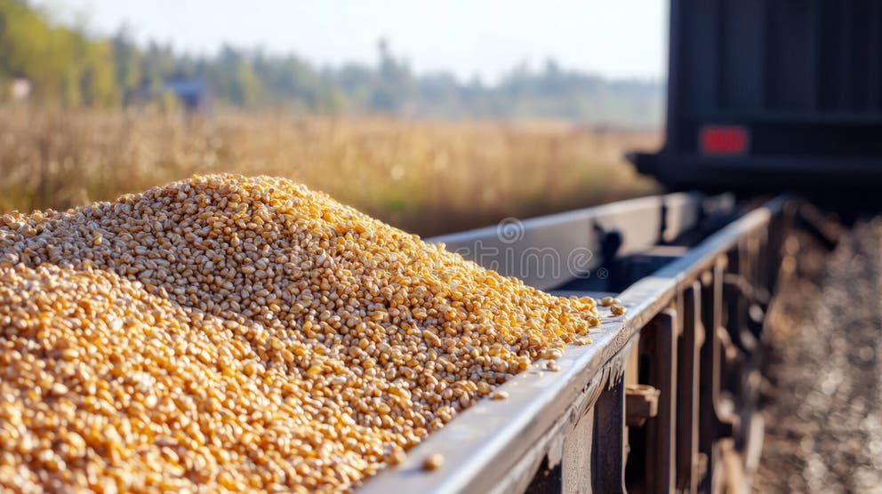 Close-up of a Trailer for Transporting Grain for Loading Bulk Cargo ...