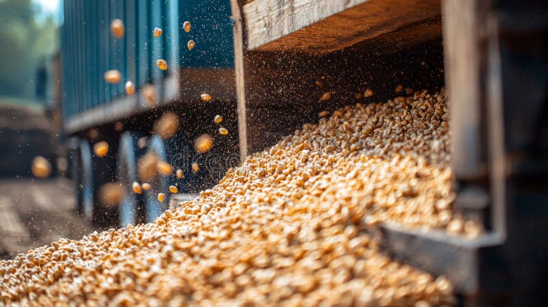 Close-up of a Trailer for Transporting Grain for Loading Bulk Cargo ...