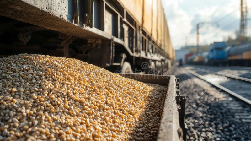 Close-up of a Trailer for Transporting Grain for Loading Bulk Cargo ...