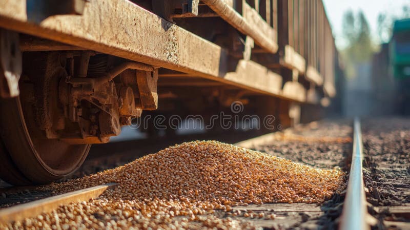 Close-up of a Trailer for Transporting Grain for Loading Bulk Cargo ...