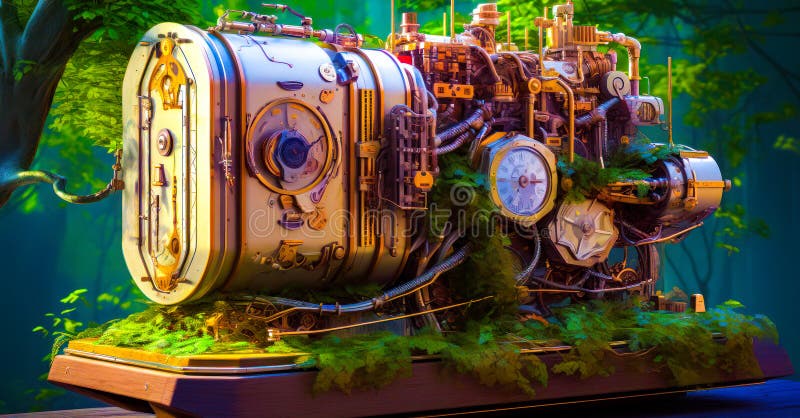 Close Up of Train Engine on Train Track with Trees in the Background ...
