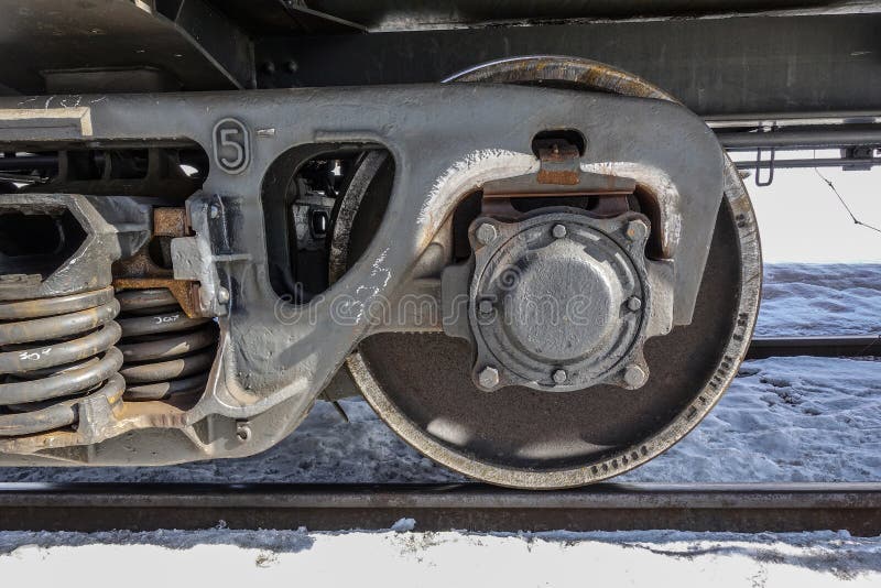 Close-up of Train Wheels. Bottom View Stock Photo - Image of iron ...
