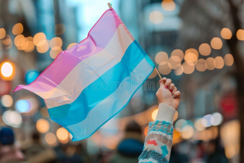 Close Up Transgender Flag Being Waved Stock Photos - Free & Royalty ...