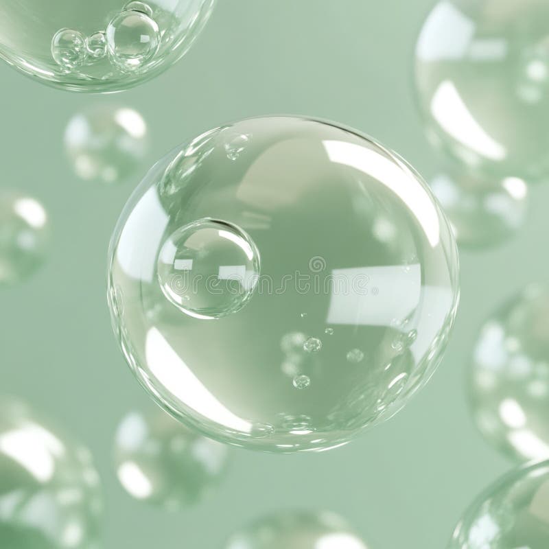 Abstract Green Bubbles Liquid Spheres Science Cosmetics Texture ...