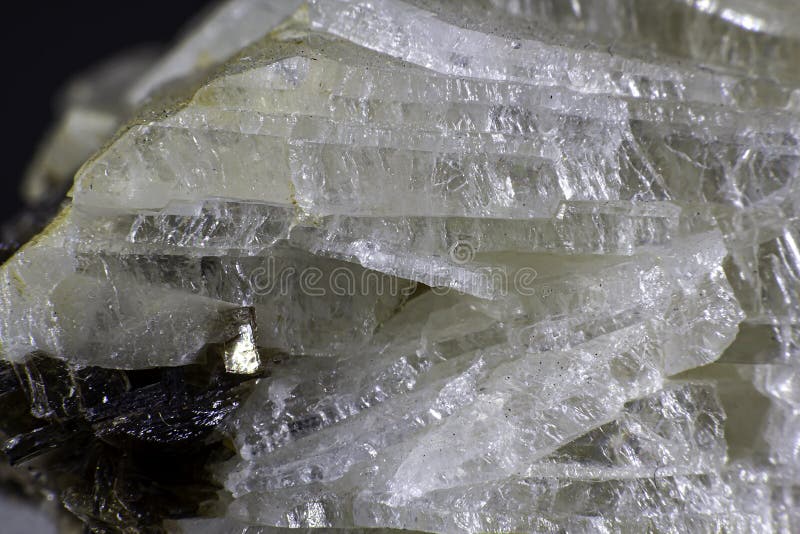 Close Up on a Transparent Albite Mineral Stock Image - Image of element ...