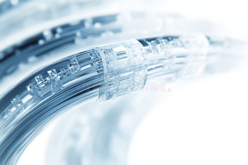 Close Up of Transparent Ethernet Cables Coiled in a Spiral Symbolizing ...