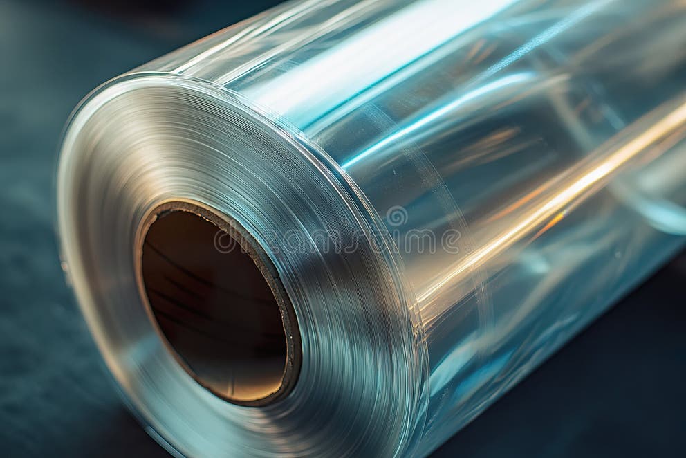 Close Up of Transparent Plastic Roll Stock Image - Image of detail ...
