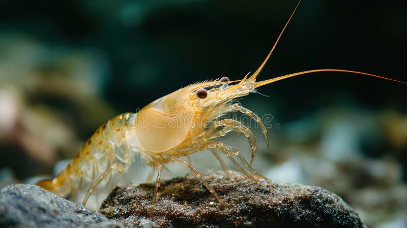 Close-up of Transparent Shrimp on Seabed Stock Illustration ...