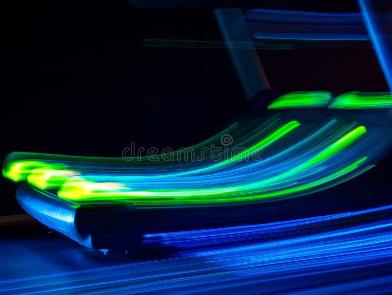 A Close Up of a Treadmill in a Dark Room Stock Image - Image of ...